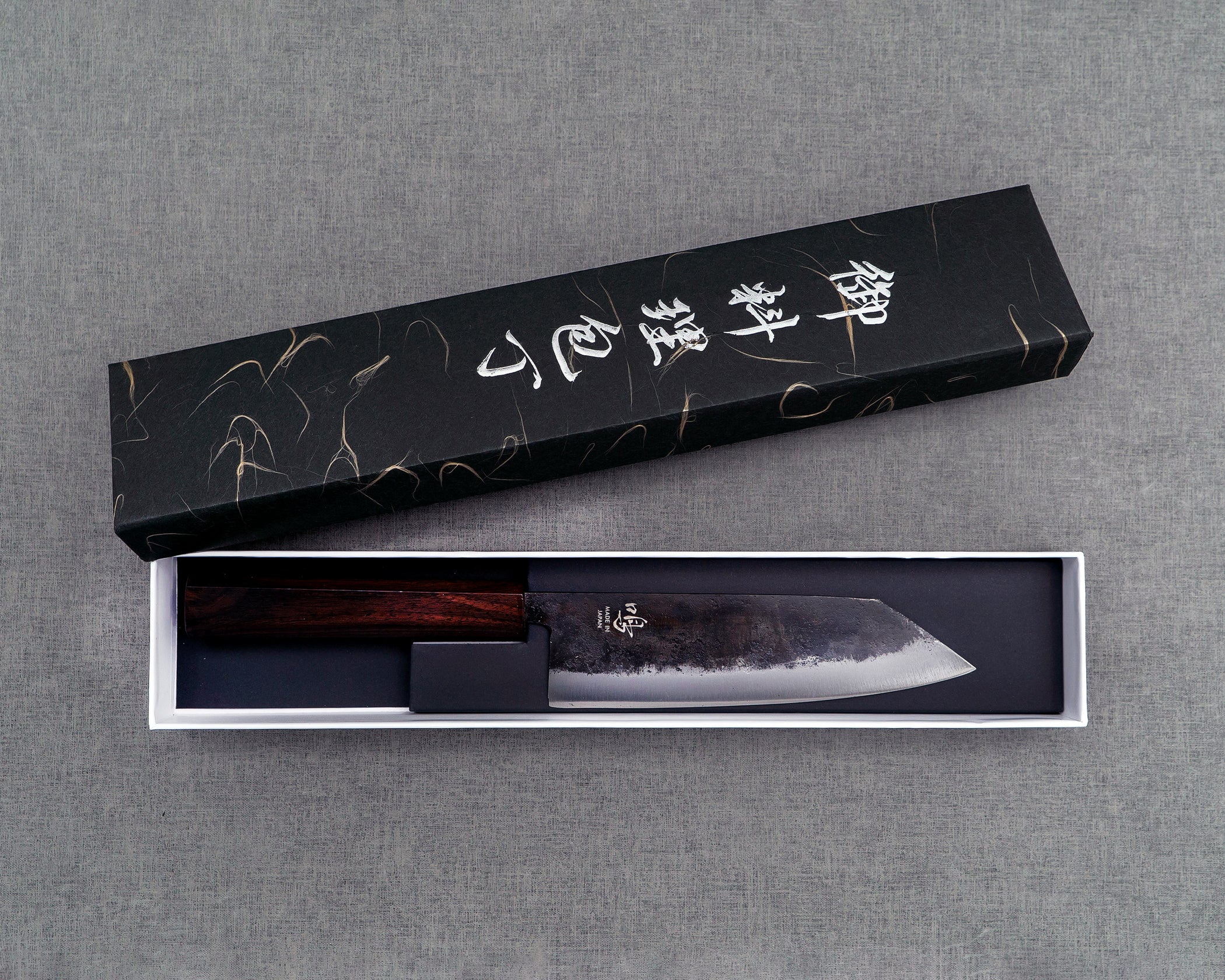 Naru “Hatsukou Series” Aogami #2 Kurouchi 165mm Bunka with Ebony Handl ...