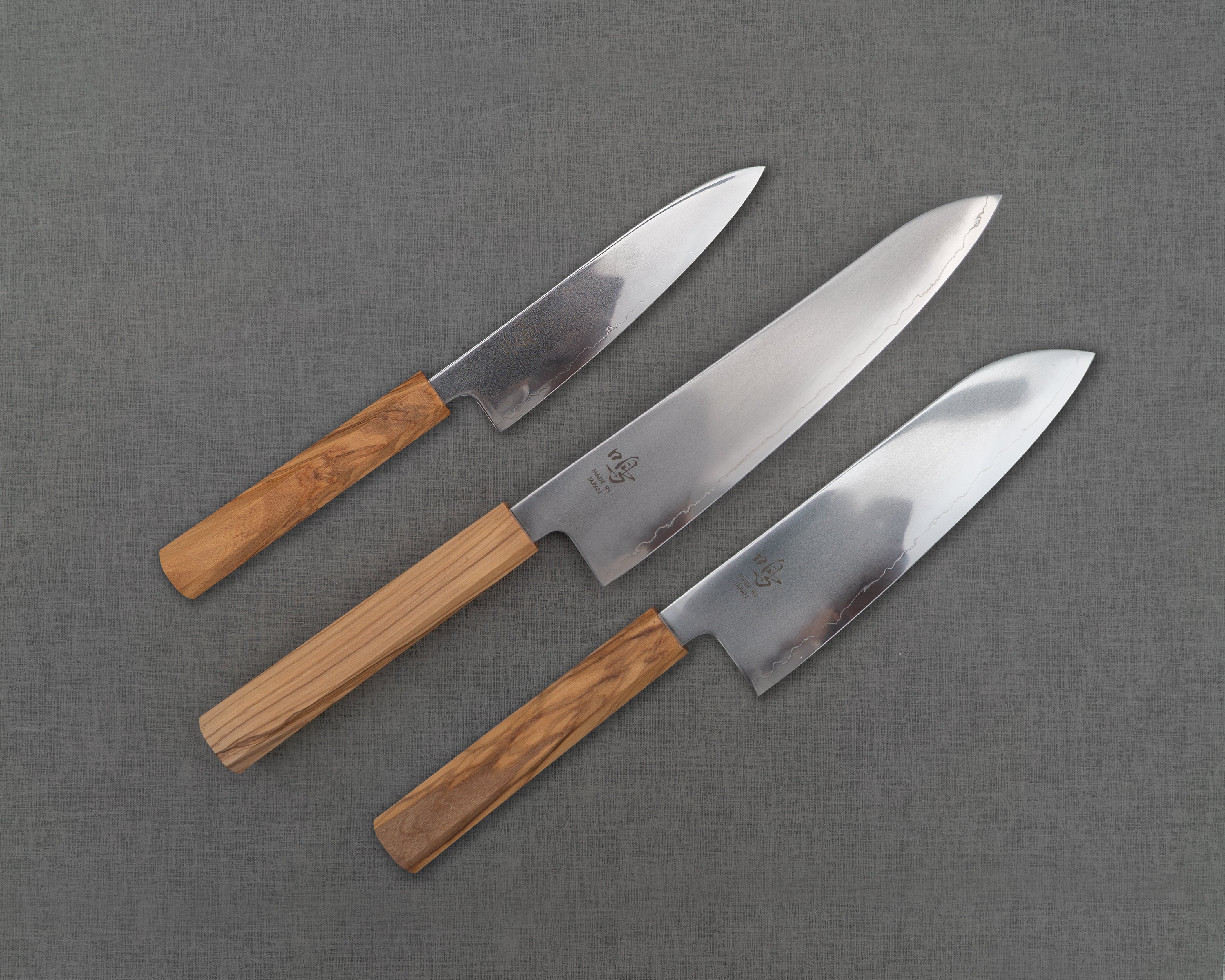 Naru "Kyoko Series" SLD 3-Layer Mirror Polished Blasting Knife Set ...