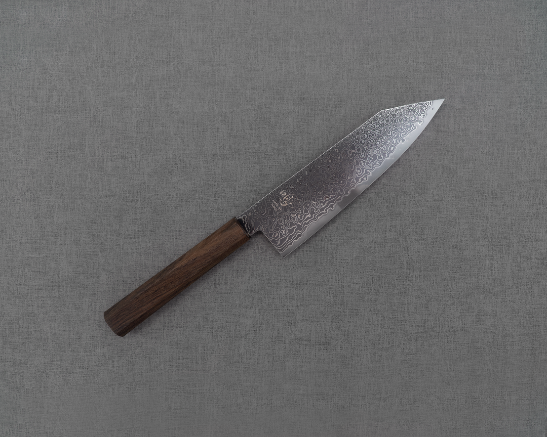 Naru "Eiko Series" R2/SG2 Kurosome Damascus 180mm Bunka with Bubinga H ...
