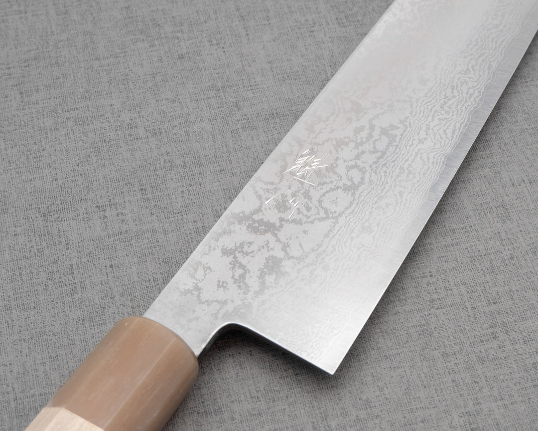 Kaishin Ginsan (Silver #3) Damascus Kiritsuke Gyuto – Burrfection Store