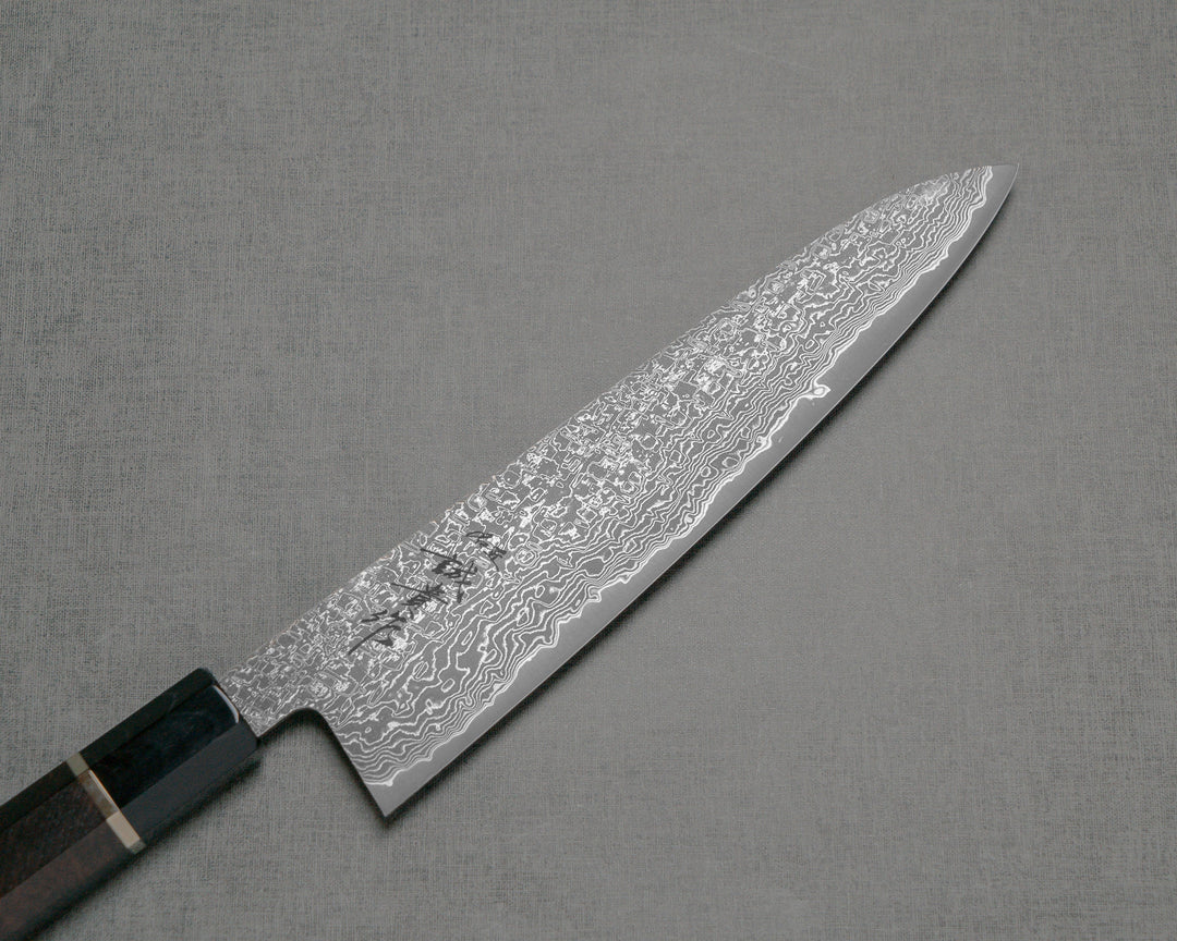 Shigeki Tanaka R2/SG2 Kurosome Damascus Gyuto with Buffalo Horn Double ...